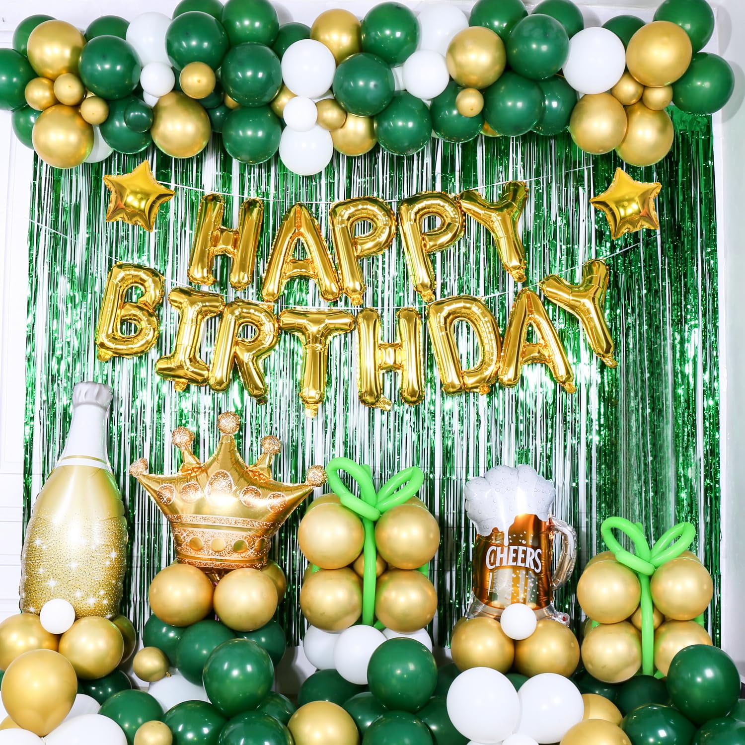 Green and Gold Birthday Party Decorations KKS1 for Men Women Girls ...