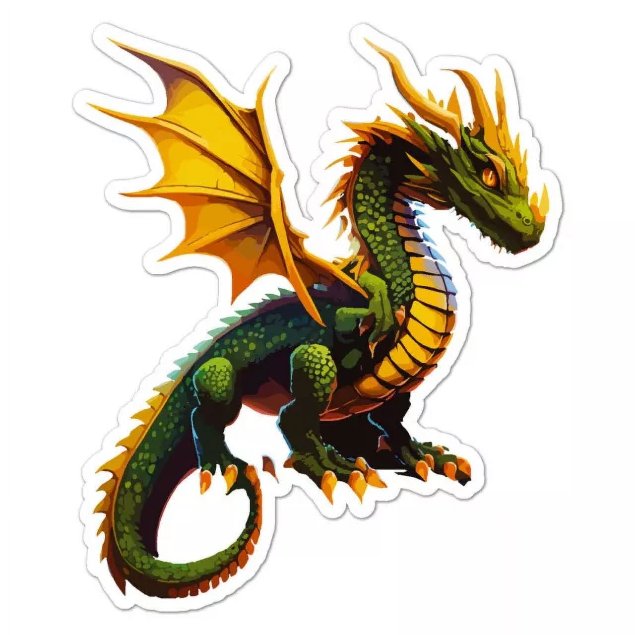 Green Gold Dragon Sticker Indoor Outdoor Phone Decal Water Bottle ...