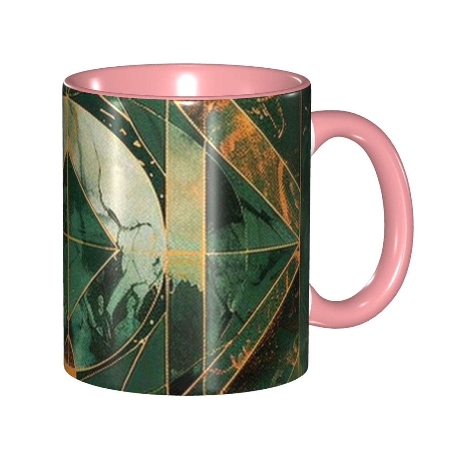 Green Gold Marble Coffee Mug Fun Custom Ceramic Mugs 11oz Pink ...