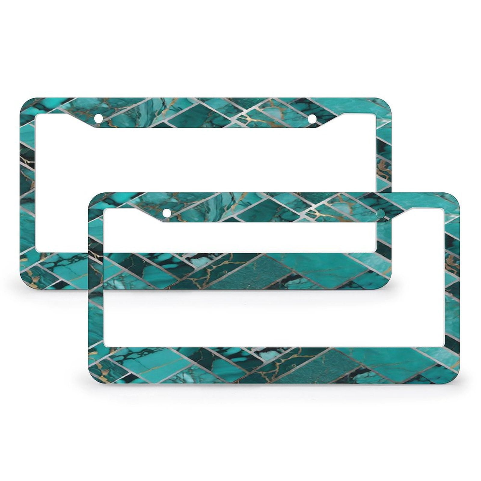 Green Gold Marble License Plate Frame - 2 Pack License Plate Frames ...