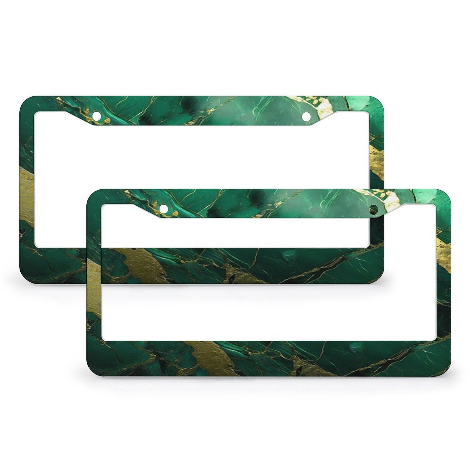 Green Gold Marble License Plate Frame - 2 Pack Women Car Plate Holder ...