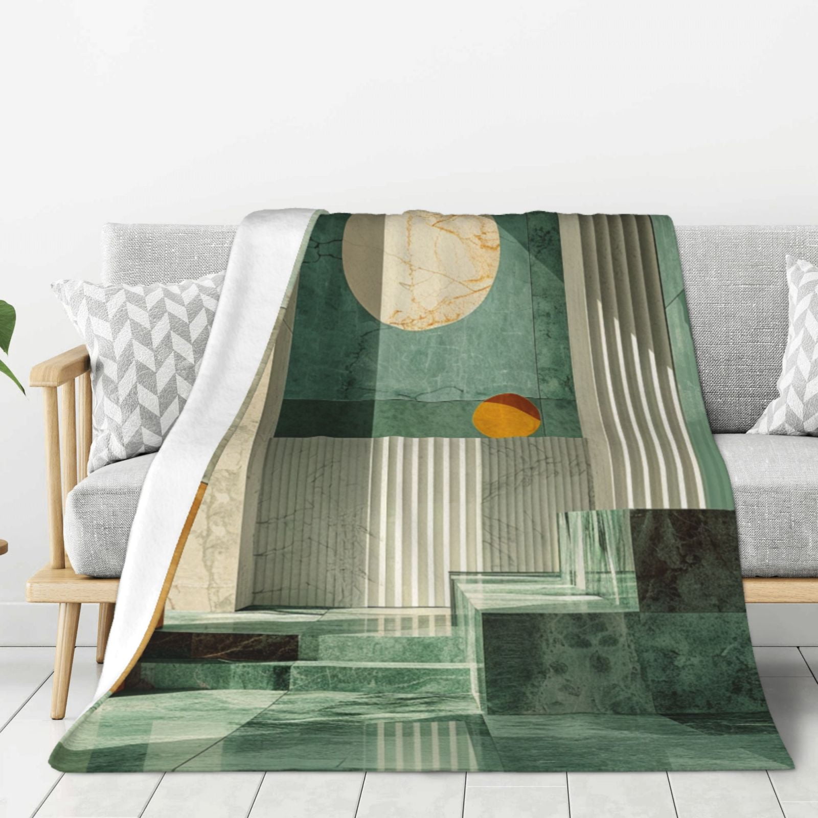 Green Gold Marble Modern Luxury Lightweight Plush Fuzzy Cozy Soft ...