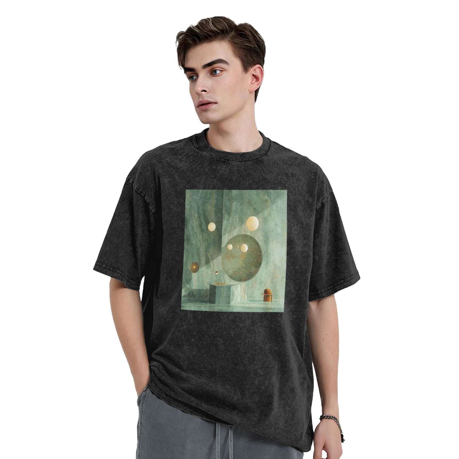 Green Gold Marble Modern Luxury, Men's Vintage Oversized T-Shirts ...