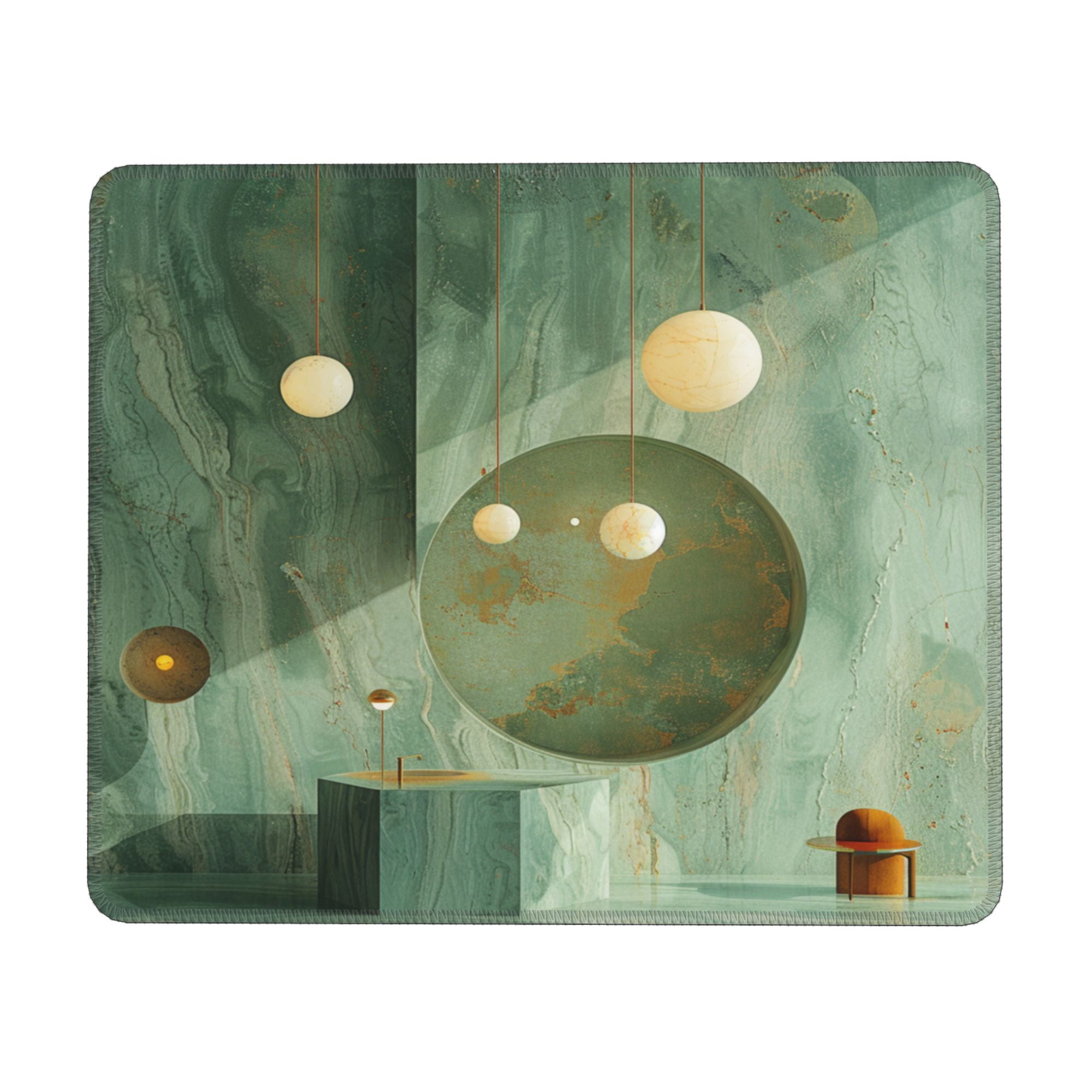 Green Gold Marble Modern Luxury Mouse Pad Non Slip Rubber Base Mousepad ...