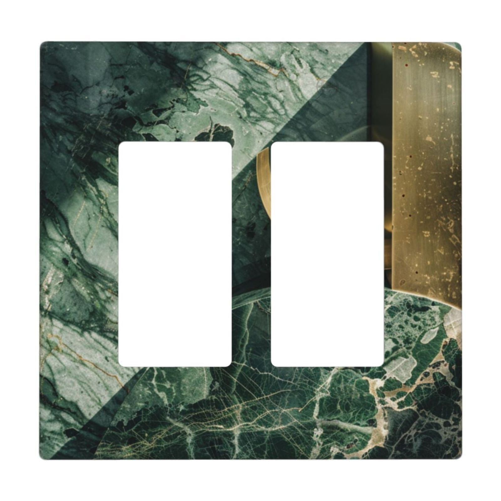 Green Gold Marble Switch Cover Decorative Wall Plate / 2-Gang / Mid ...