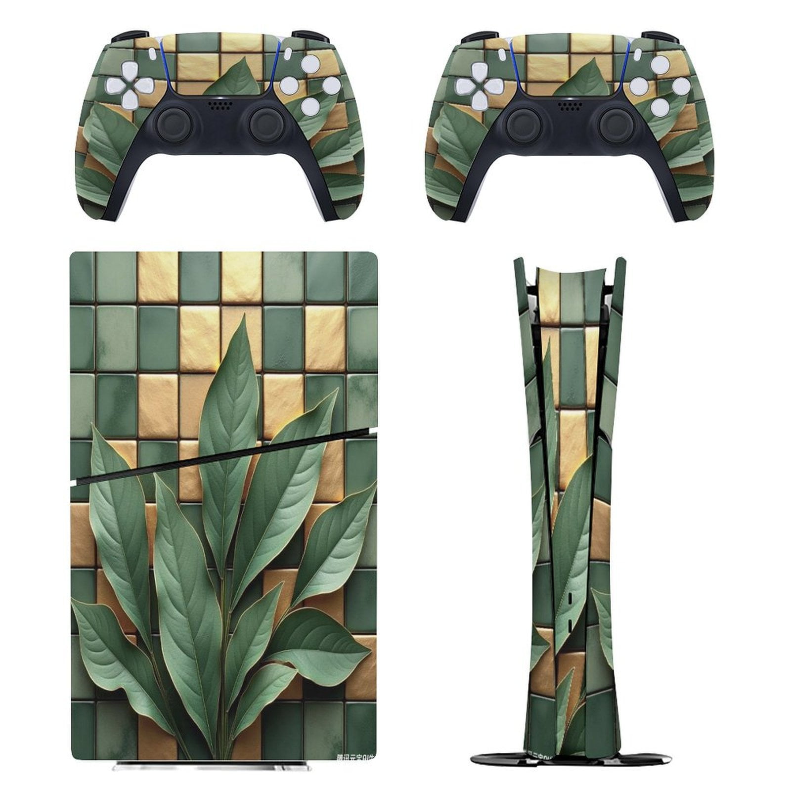 Green Gold Modern Art PS5/PS5 Slim Digital Disc Skin Sticker For ...