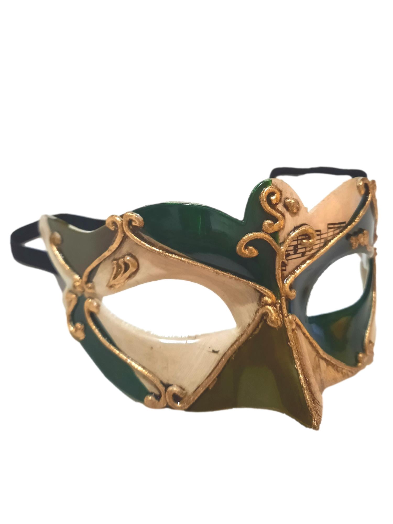 Green Gold Small Venetian Masquerade Mardi Gras Mask Elastic Strap ...