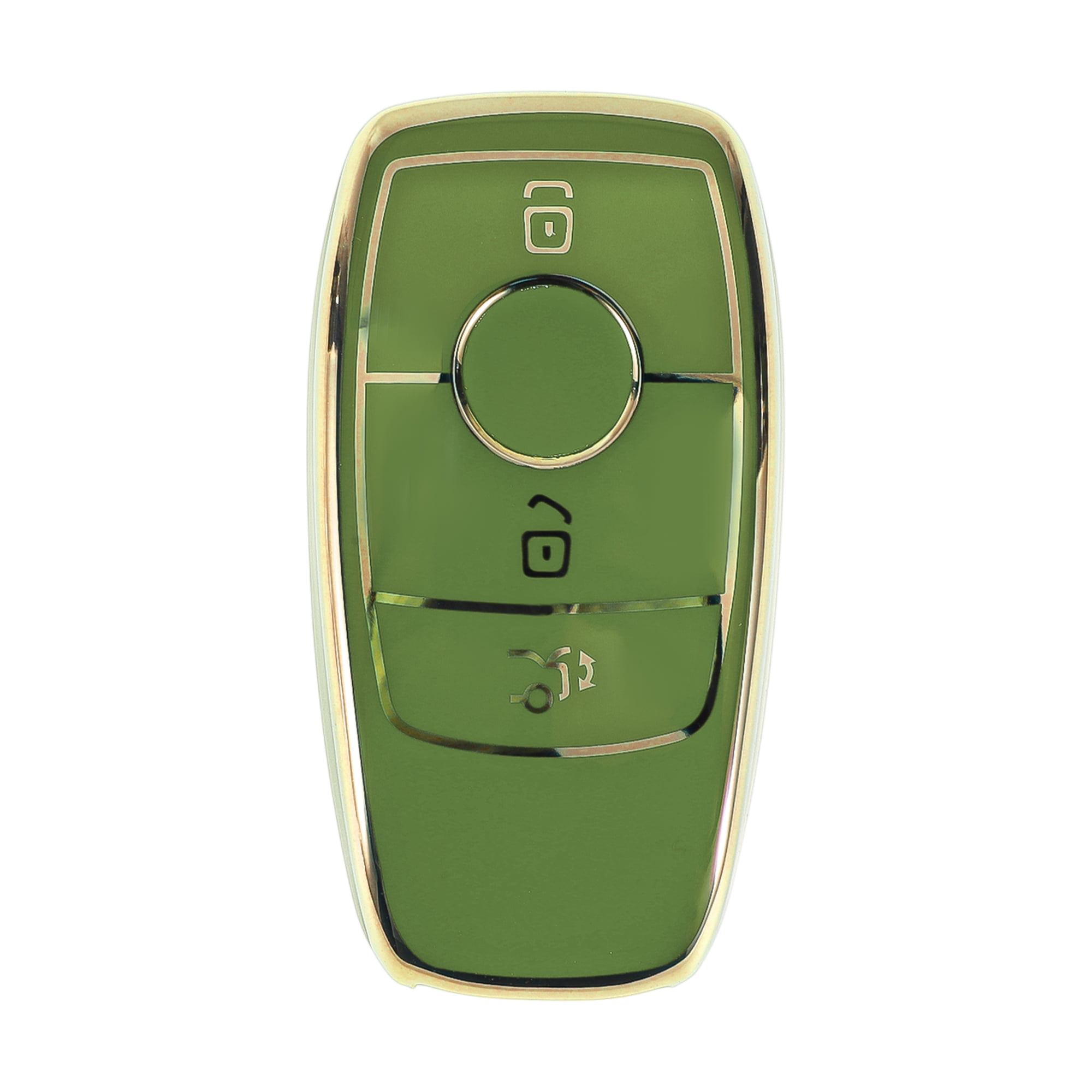 Green with Gold Tone Trim TPU Car Key Case for Mercedes Benz E Class ...