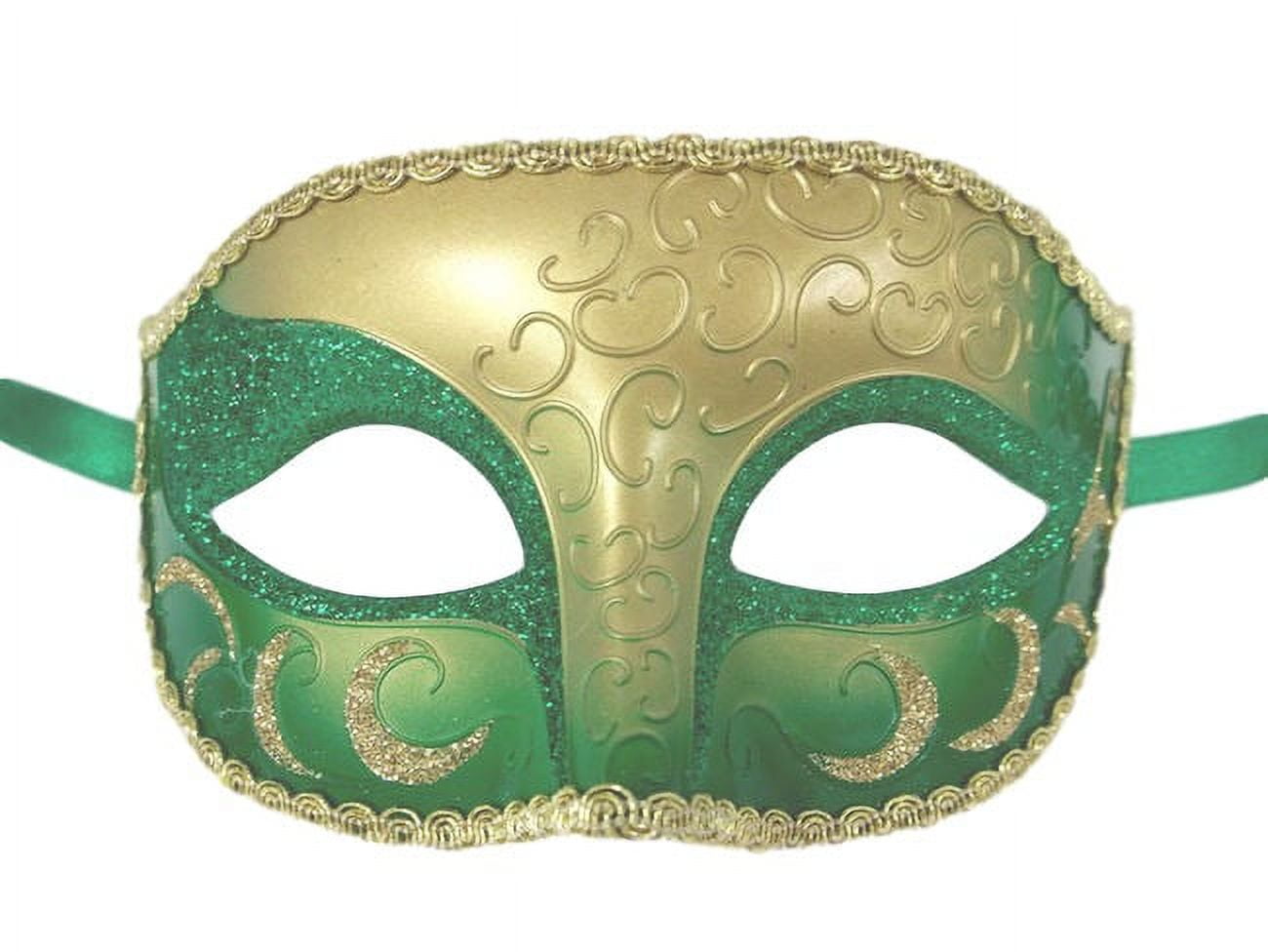 Green Gold Venetian Mardi Gras Masquerade Crescent Elegant Mask ...