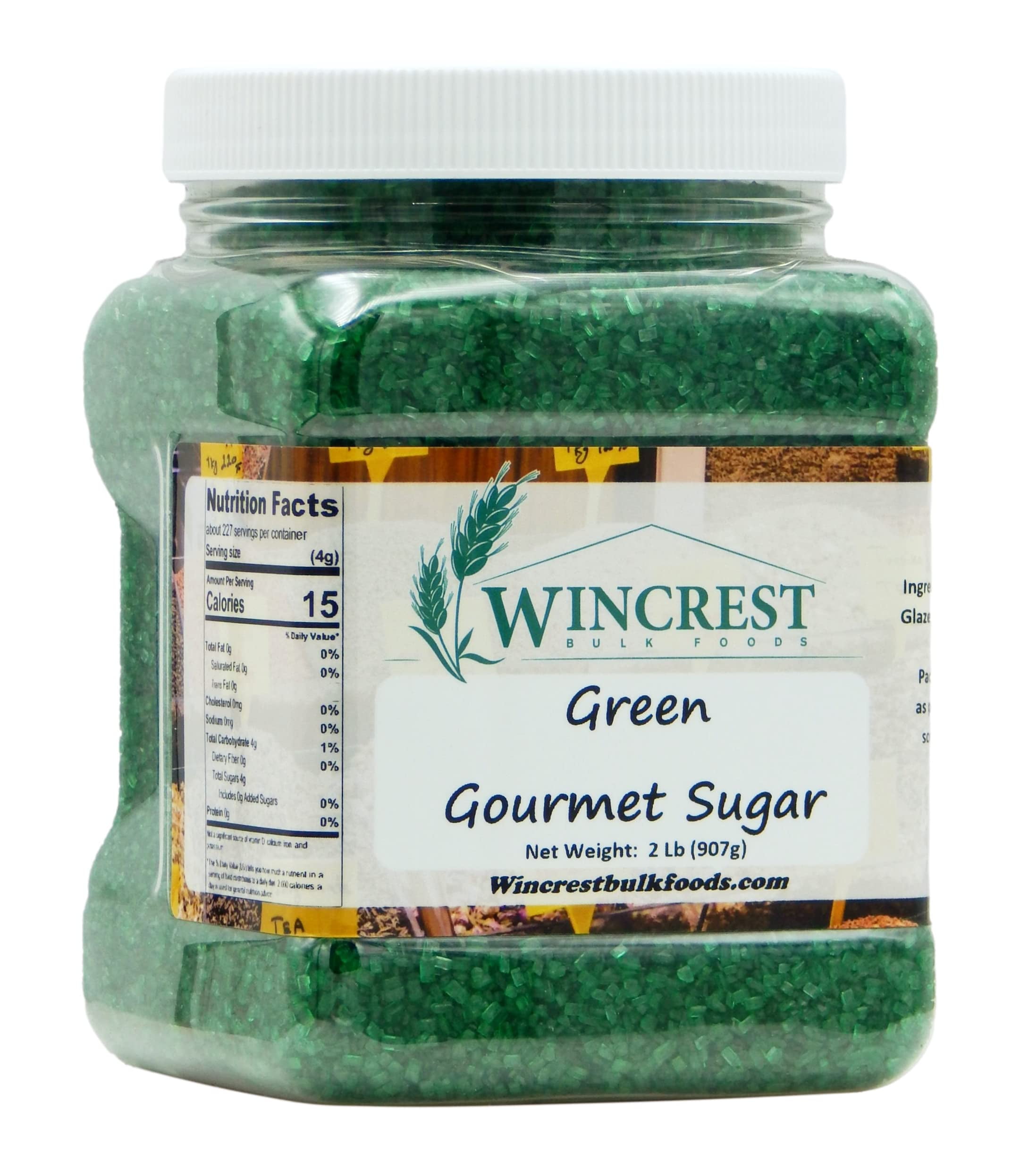 Green Gourmet Sanding Sugar || Extra Large Granules || 2 Lb Tub ...
