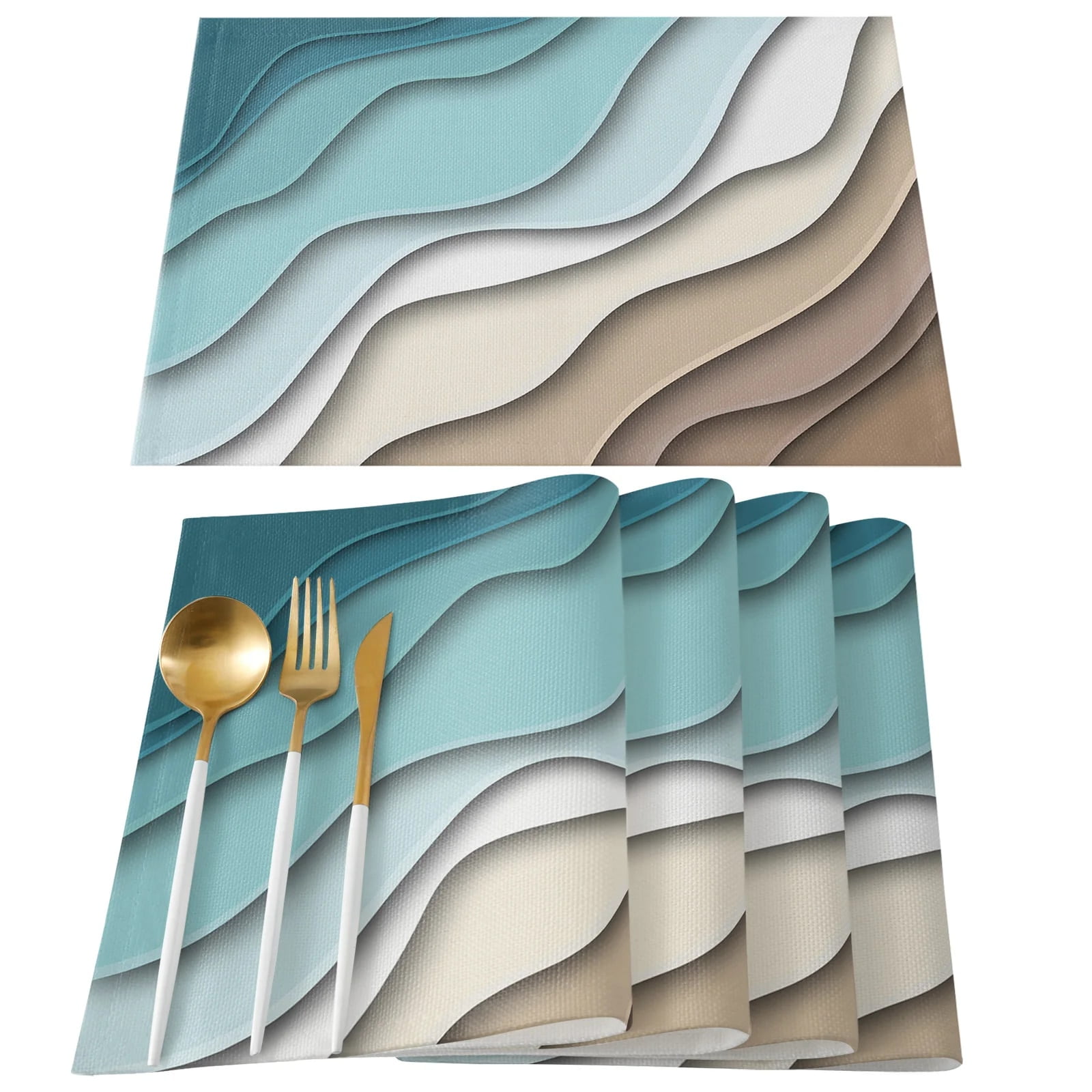Green Gradient Placemat for Dining Table Tableware Mats Kitchen Dish ...