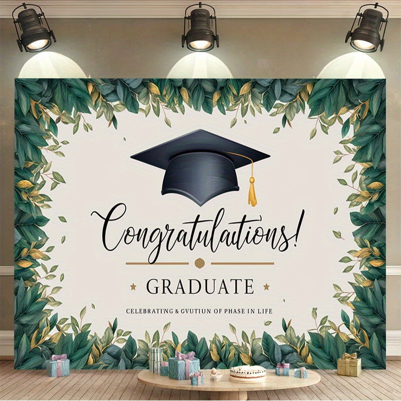 Green Graduation Backdrop Elegant Congrats Grad Class of 2025 Graduate ...