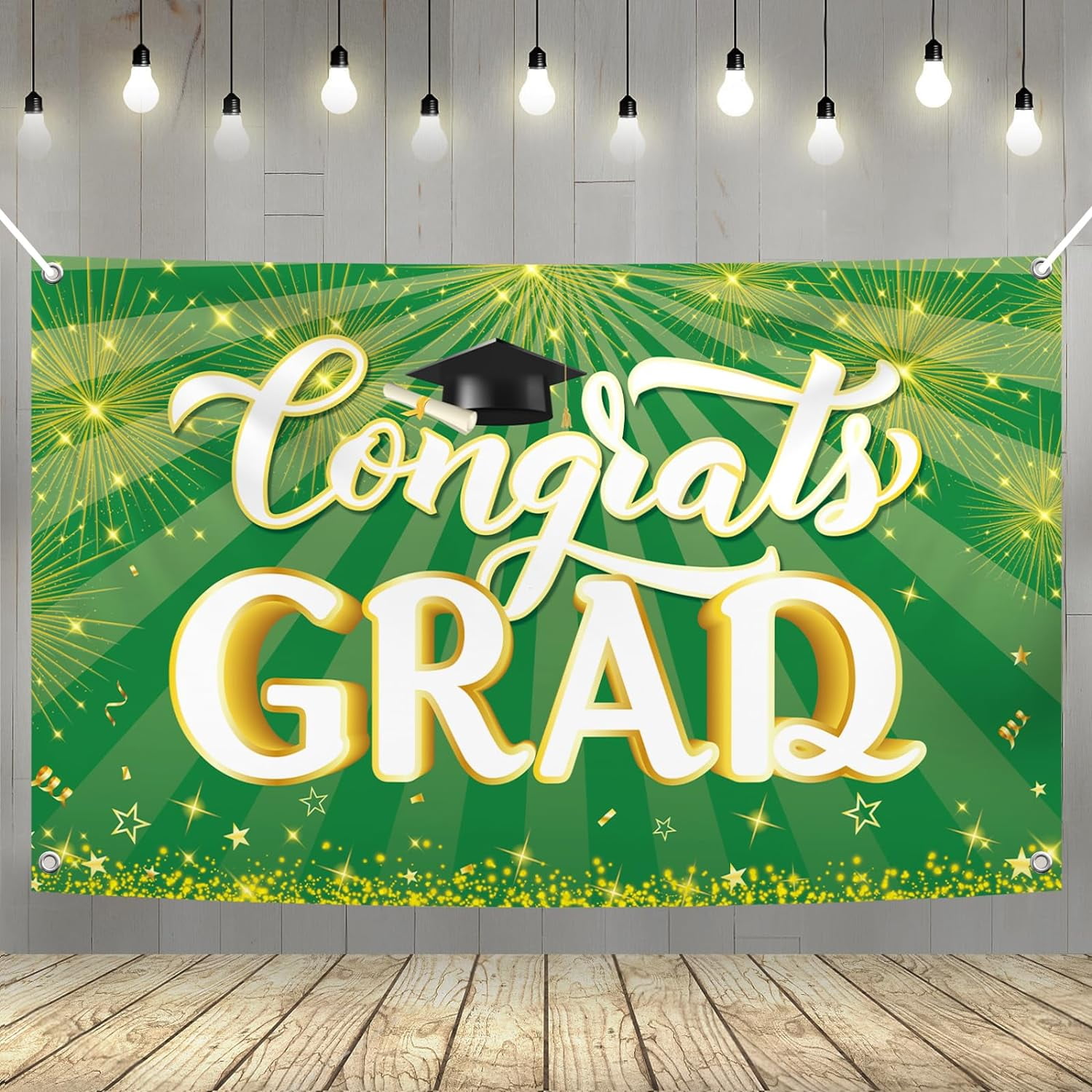 Green Graduation Banner, Green Graduation Decorations, Graduation ...