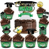 Green Graduation Cake Topper & Green Graduation Cupcake Toppers Kit ...