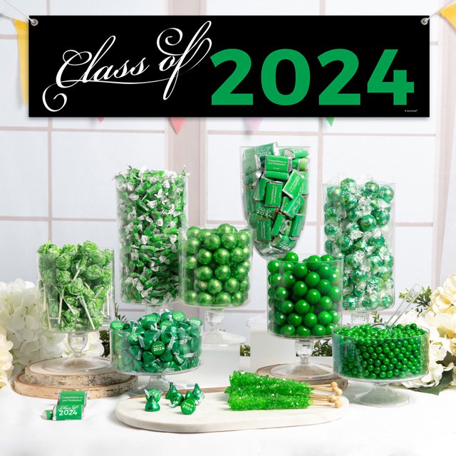 Green Graduation Candy Buffet Class of 2024 Party Favors by Just Candy ...