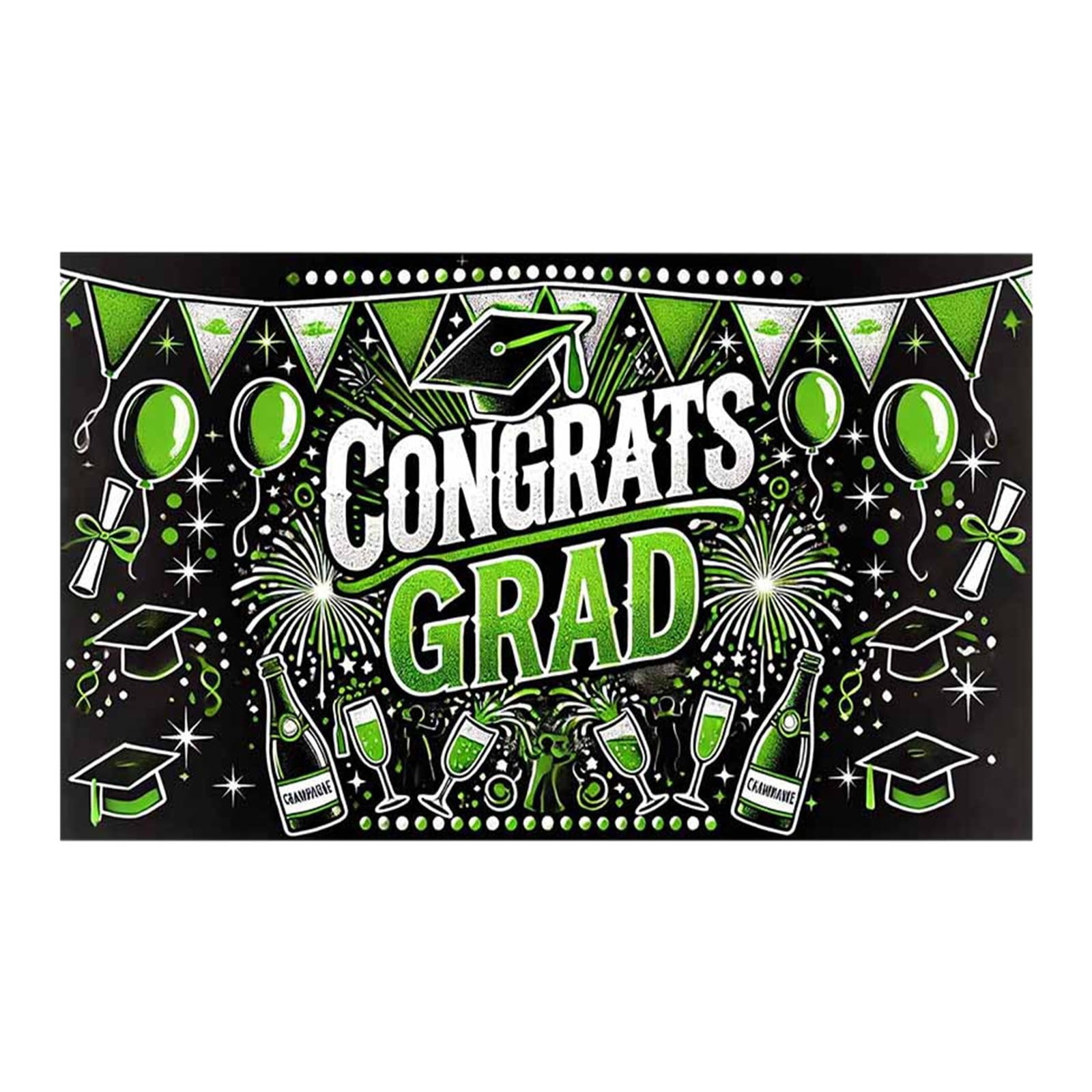 Green Graduation Decoration Banner 2025 Green Black Congrats Grad ...