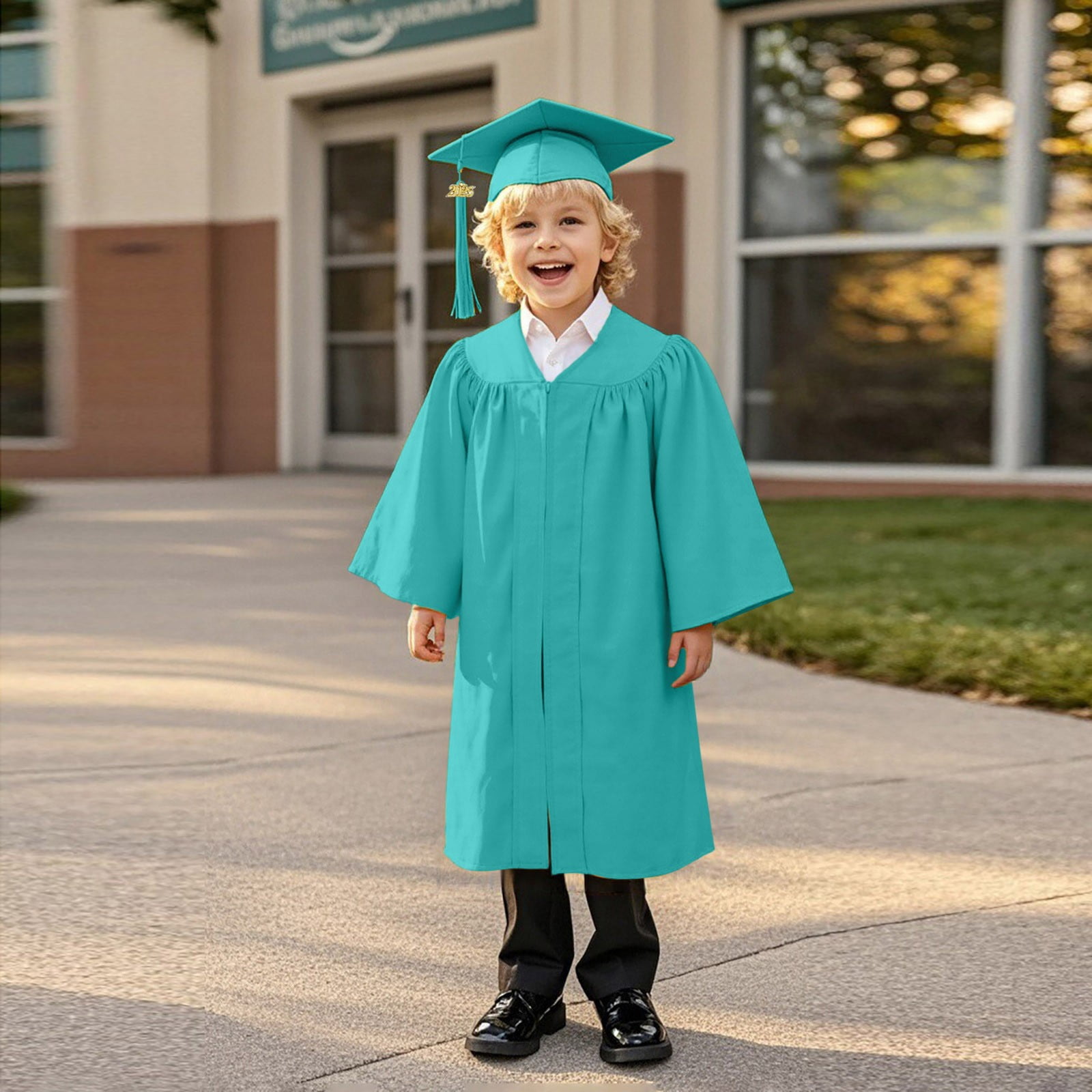 Green Graduation Gown 2pc Kids Judge Robe 30/L Kids Grad Party Clothes ...