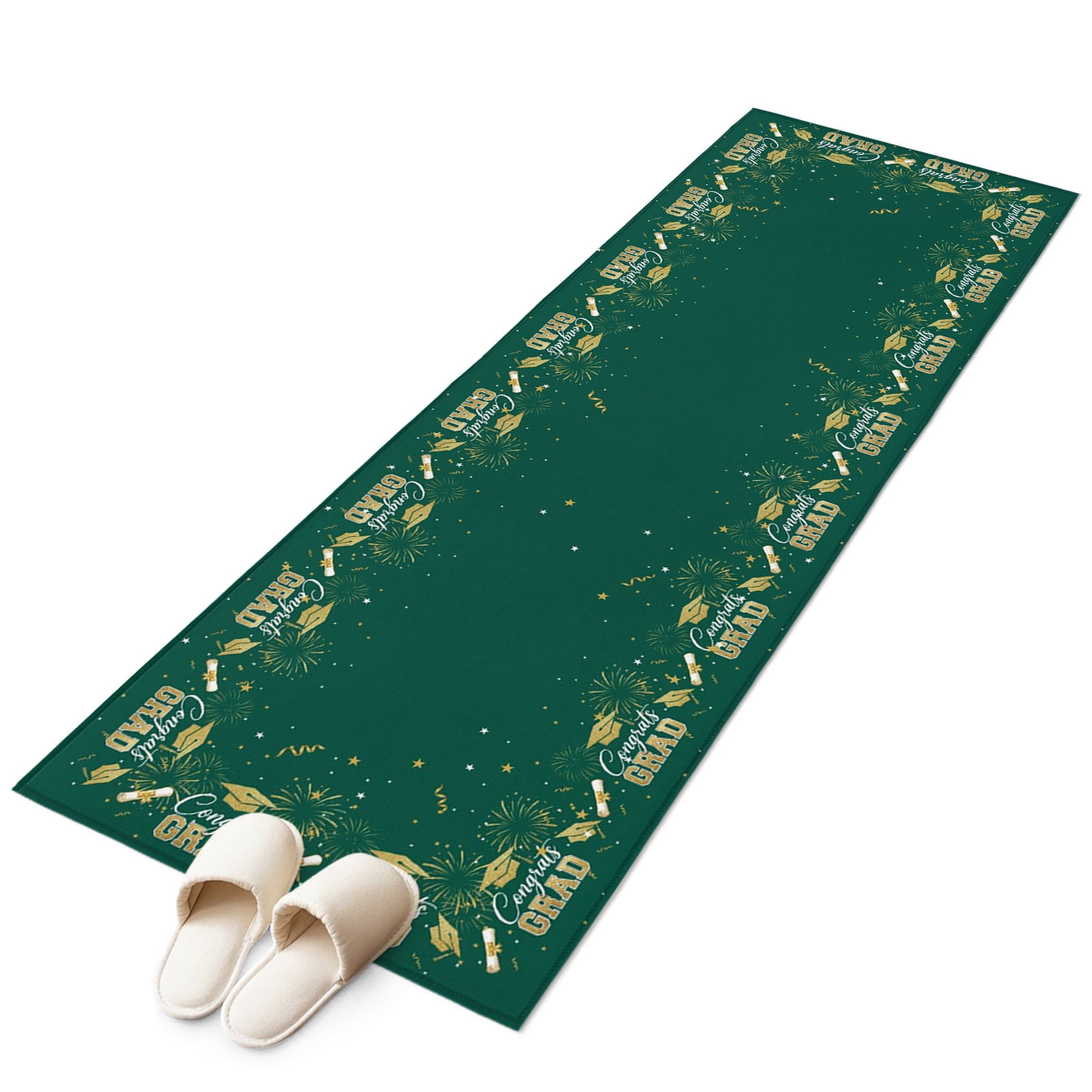 Green Graduation Kitchen Runner Rug 2x6 Washable Runners for Hallway ...