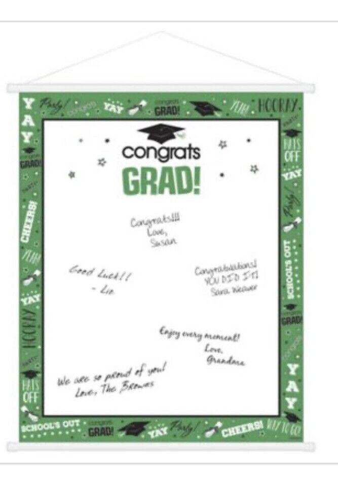 Green Graduation Sign-in Sheet 19x24 - Walmart.com