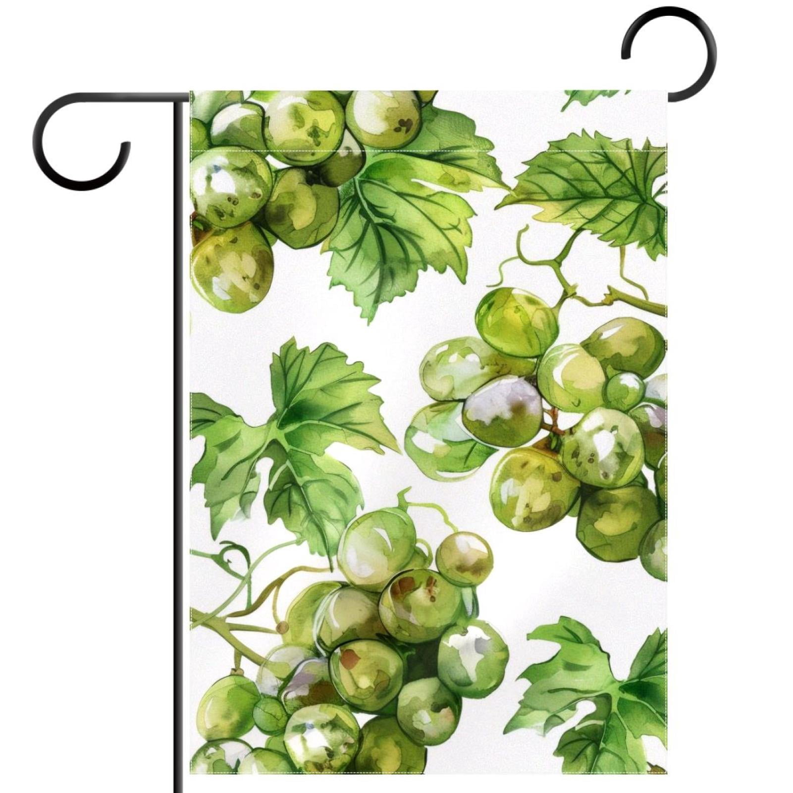 Green Grapes Grape Bones and Leaves Welcome Garden Flags, 12 x 18 Inch ...