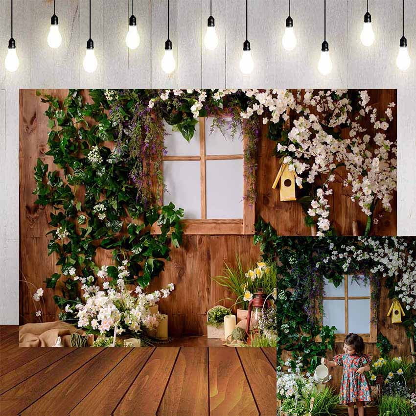 Green Grass Easter Spring Wood Flowers Newborn Baby Shower Portrait ...
