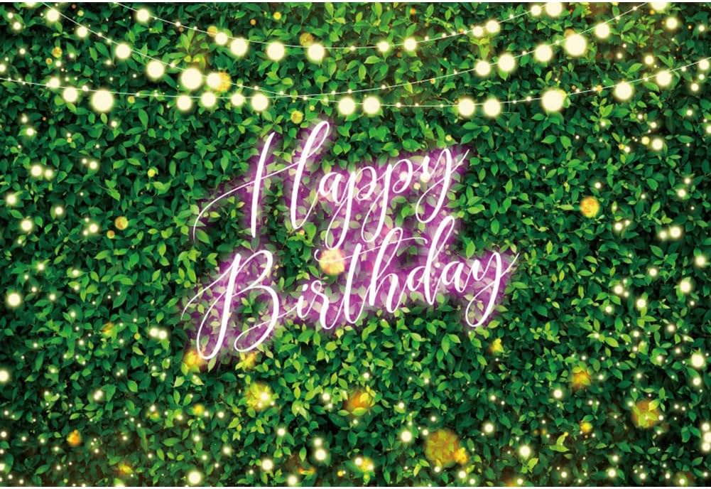 Green Grass Happy Birthday Backdrop for Photography Spring Nature Olive ...