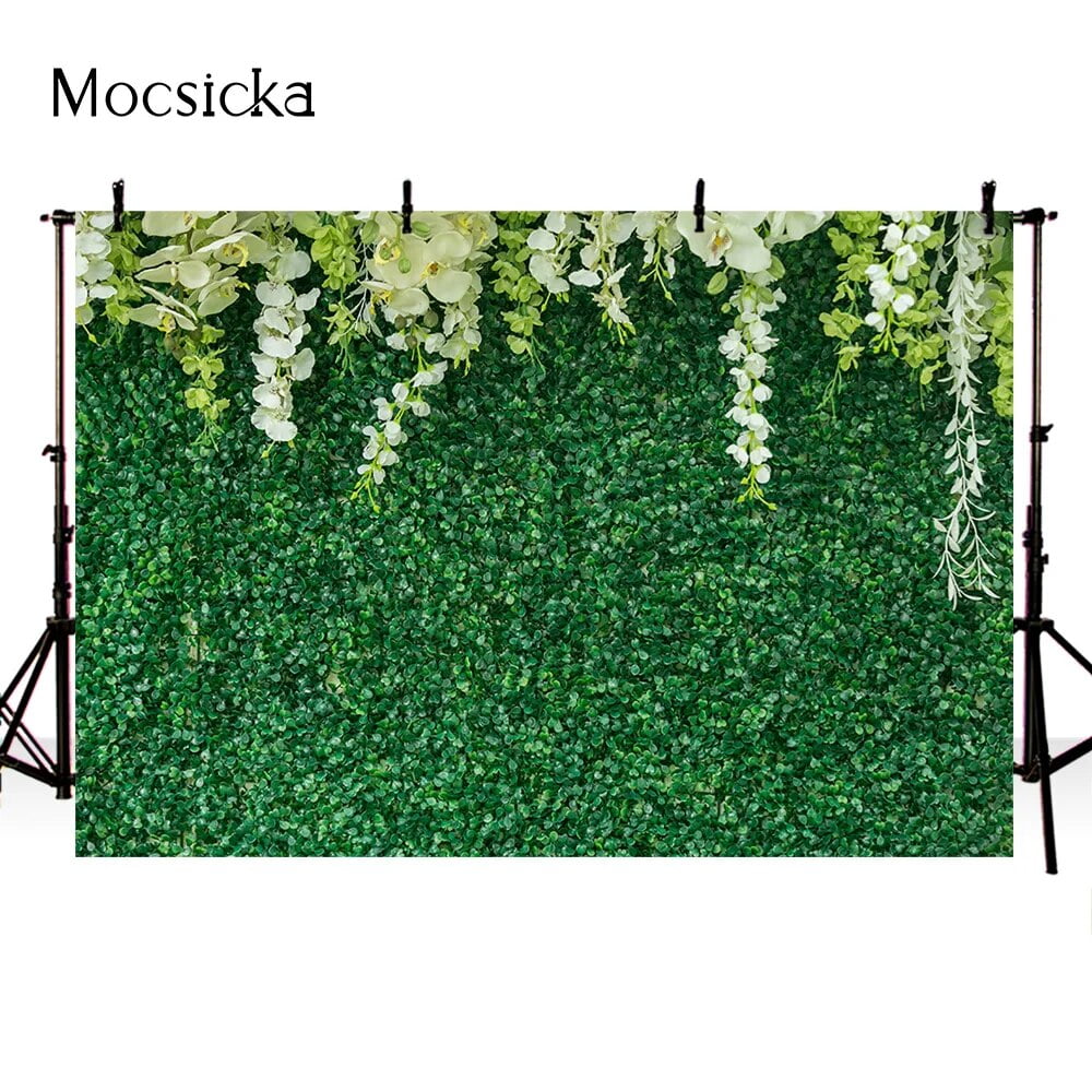 Green Grass Leaves Photography Backdrop Wedding Spring Nature Flower ...