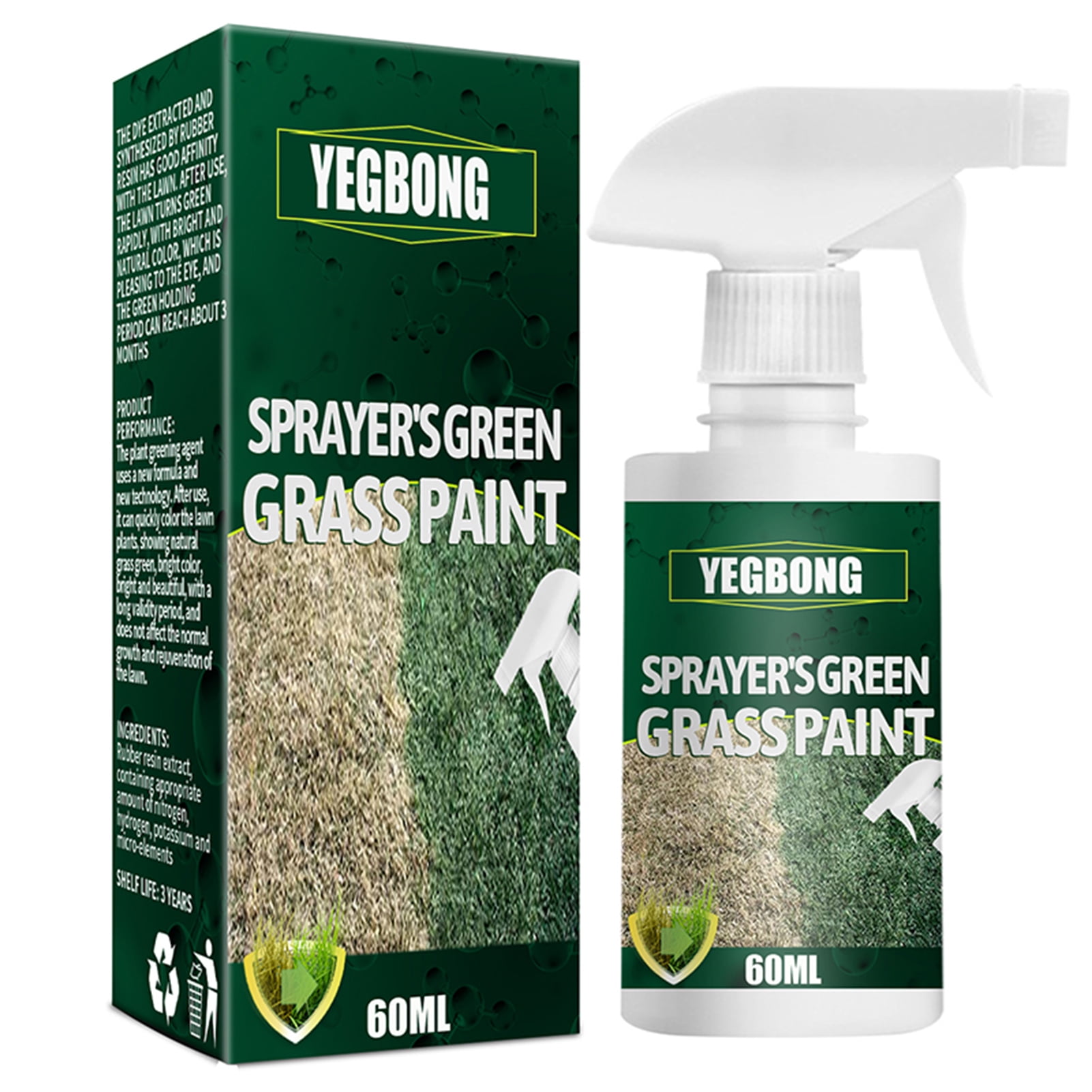 Green Grass Paint Spray Long Lasting Turf Paint Enhance Patchy Dormant ...