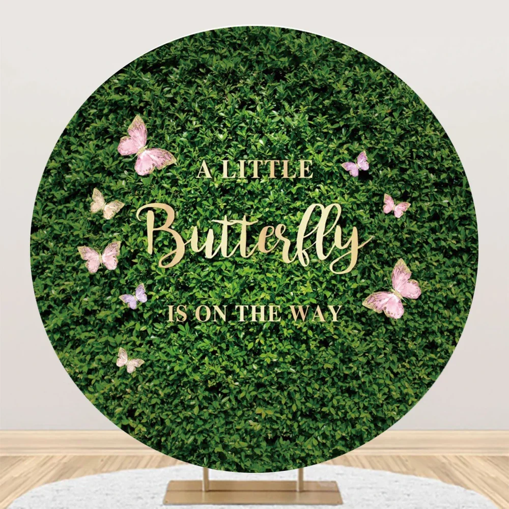 Green Grass Wall Round Backdrop Cover Greenery Leaves Circle Baby ...