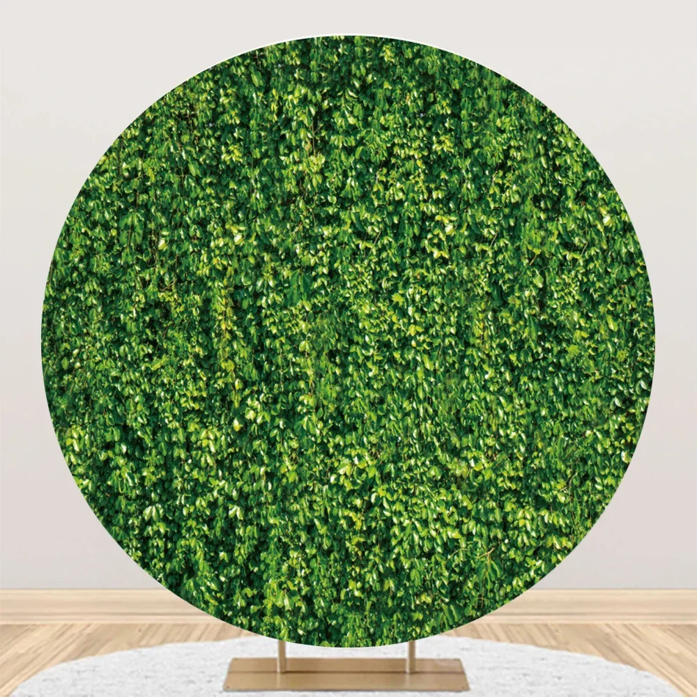 Green Grass Wall Round Backdrop Cover Greenery Leaves Circle Baby ...