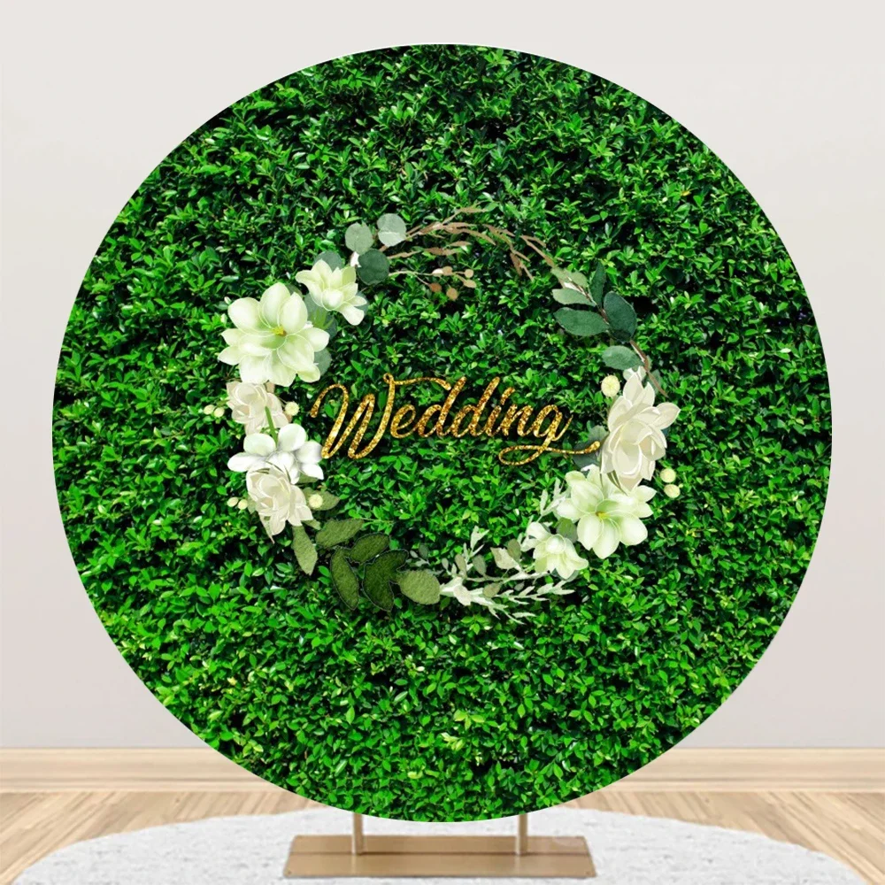 Green Grass Wall Round Backdrop Cover Greenery Leaves Circle Baby ...