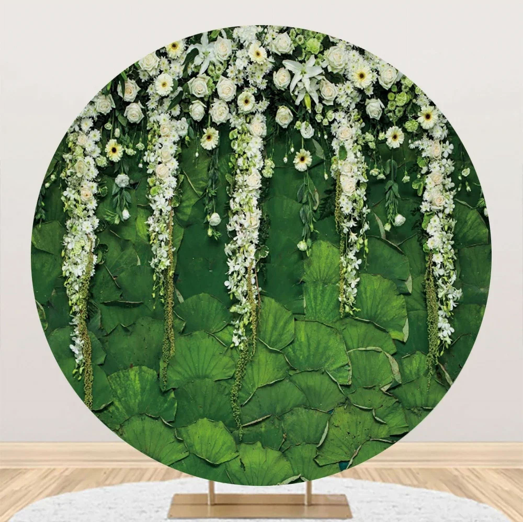 Green Grass Wall Round Backdrop Cover Greenery Leaves Circle Baby ...