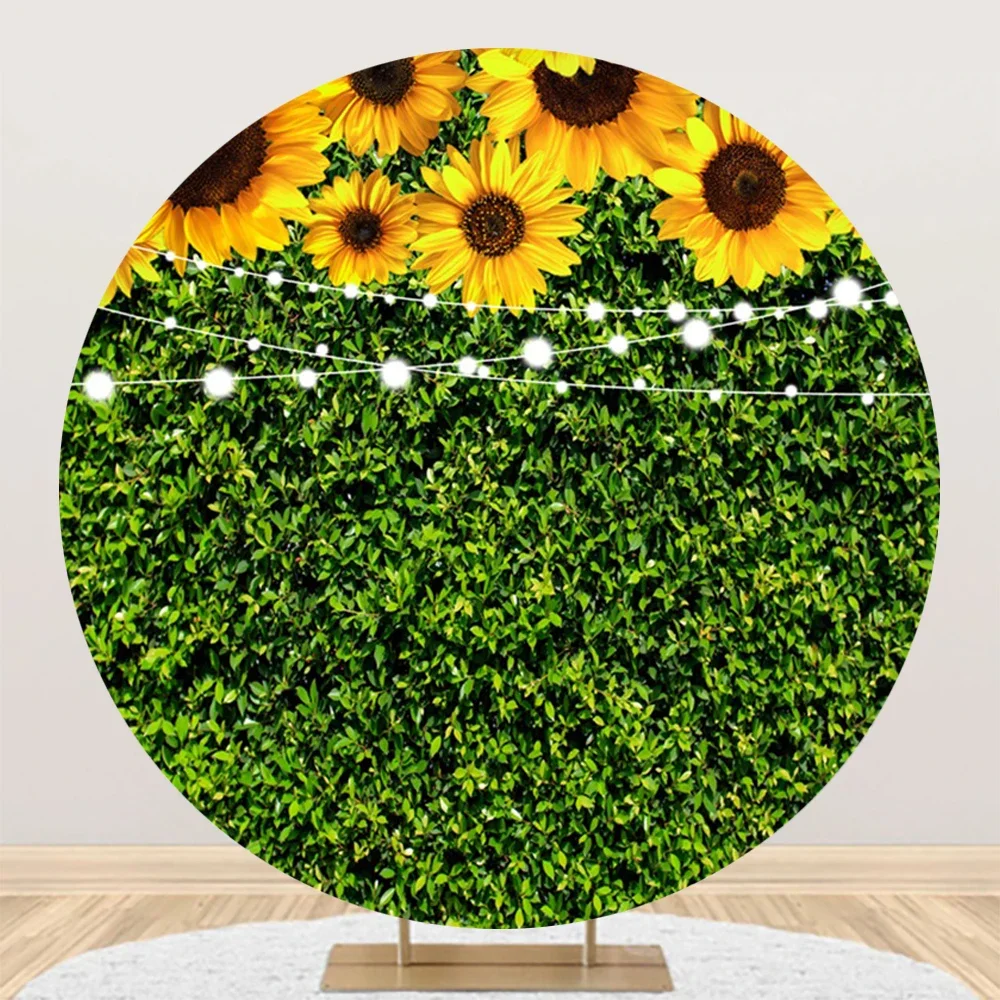 Green Grass Wall Round Backdrop Cover Greenery Leaves Circle Baby ...