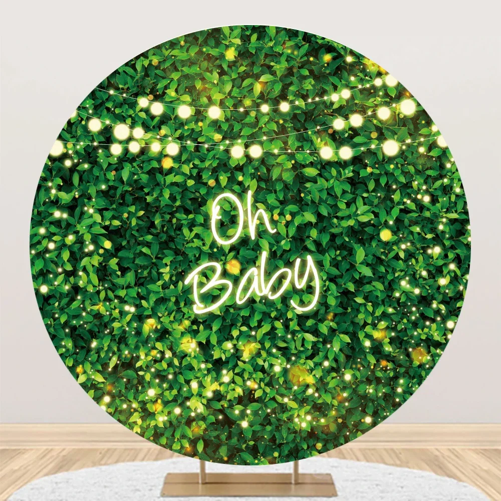 Green Grass Wall Round Backdrop Cover Greenery Leaves Circle Baby ...