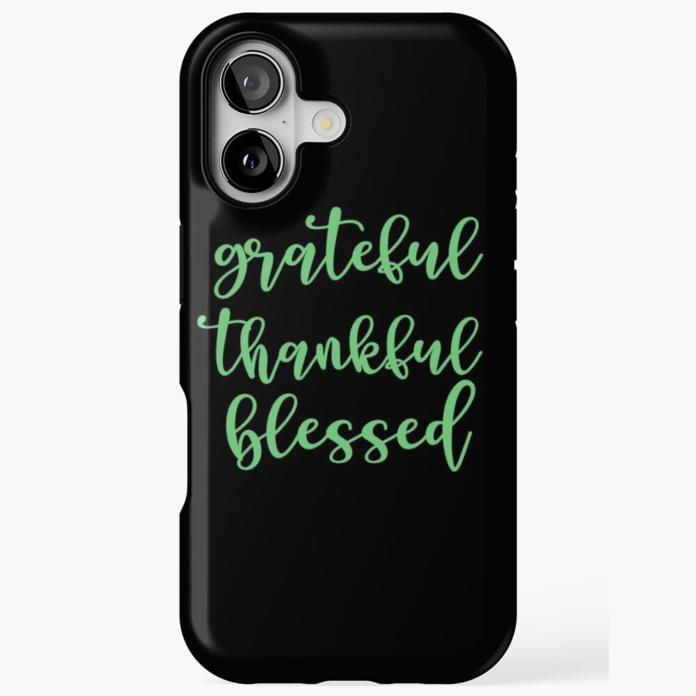 Green Grateful Thankful Blessed Thanksgiving Case for iPhone 11-17 Pro ...