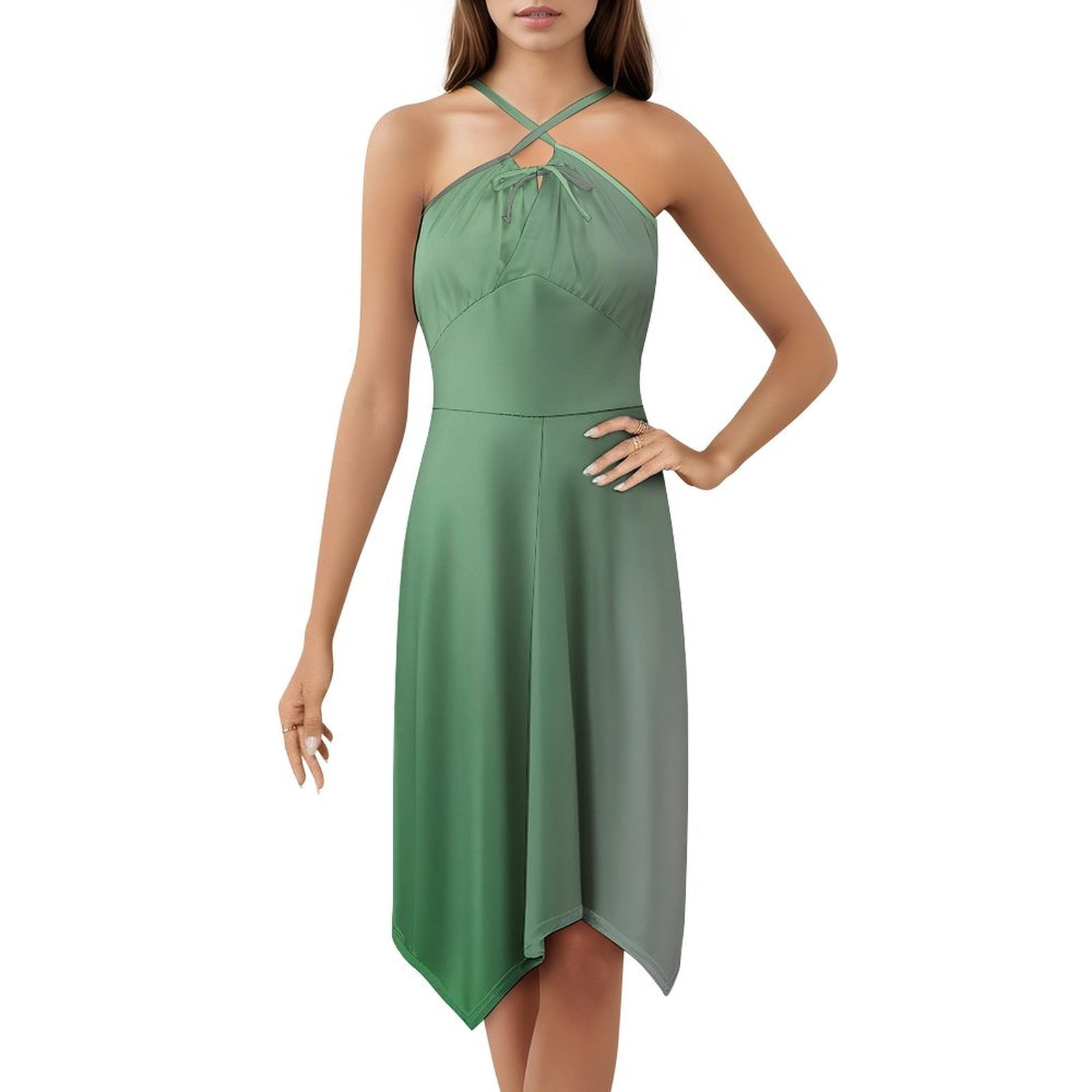 Green Gray Gradient Dress Elegant Party Dresses Evening Dresses Women ...
