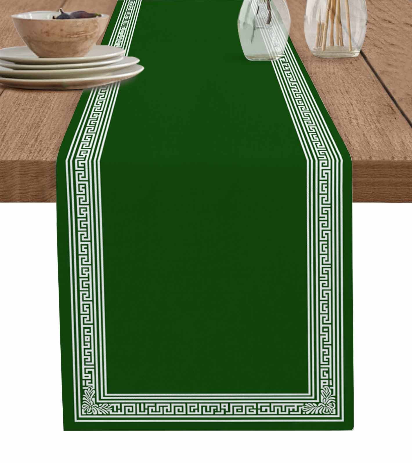 Green Greek Key Table Runner 70 Inches, Geometric Greece Ancient ...