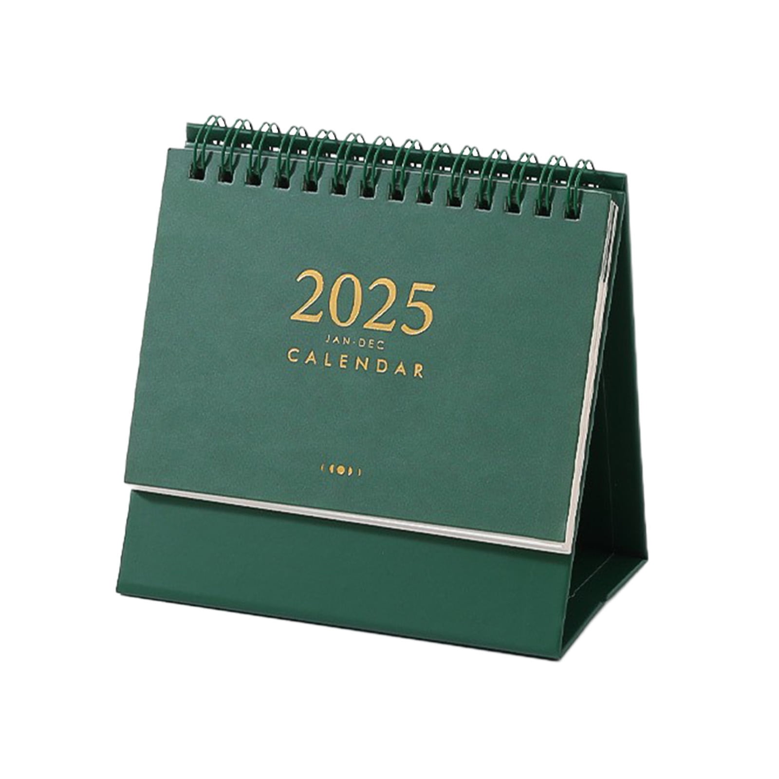 Green Green 2025 Desktop Calendar Standing Flip Style With Spiral ...