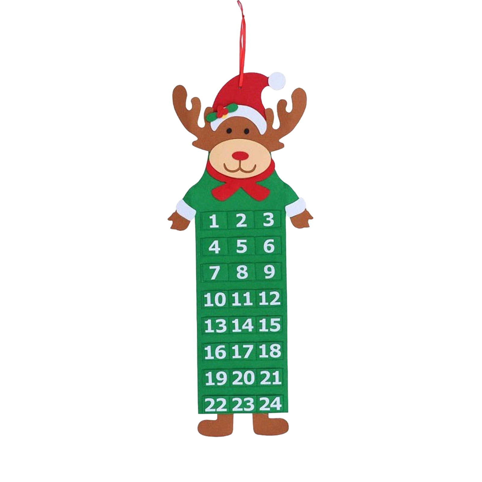 Green Green Christmas Tree Felt Calendar Hanging Christmas Cartoons ...