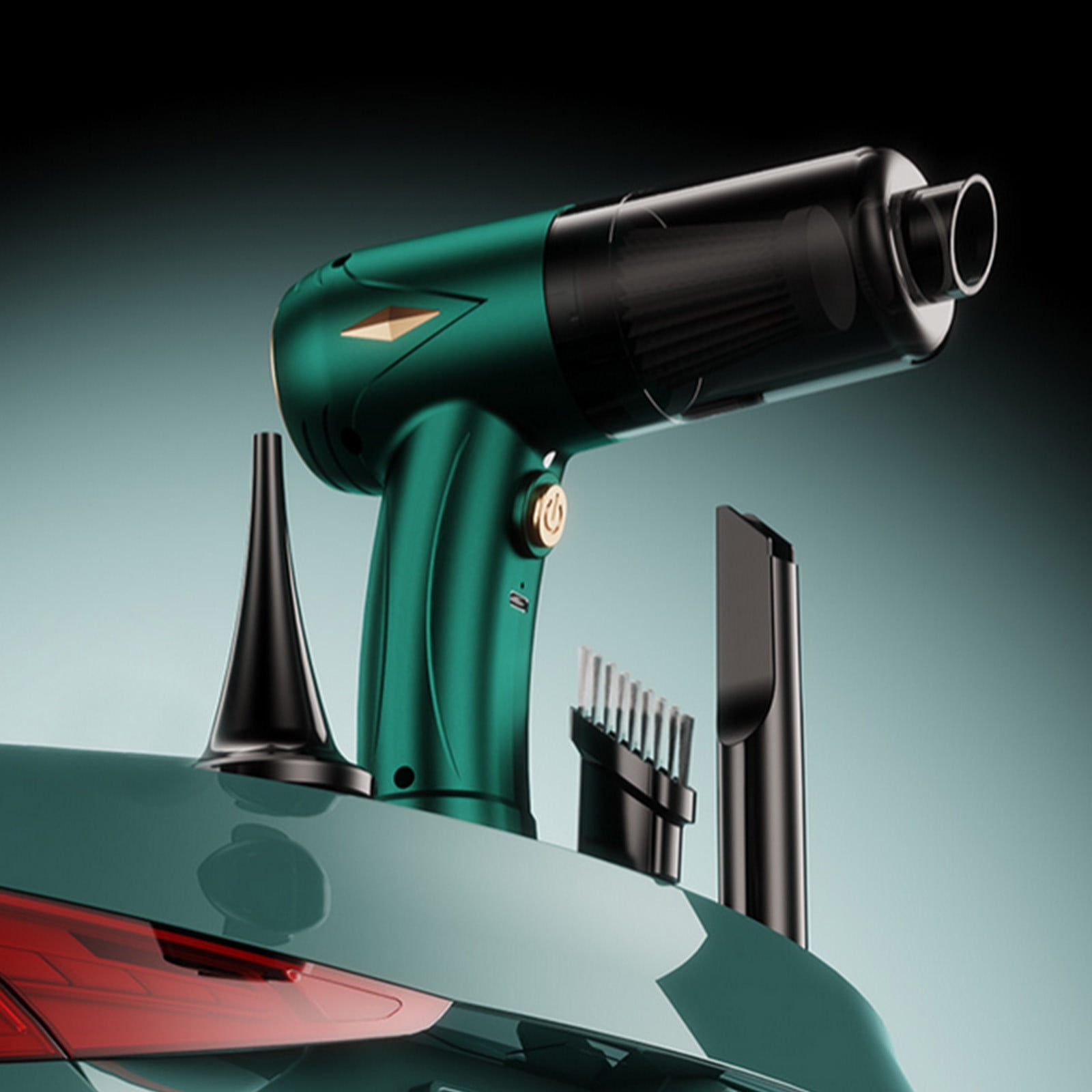 Green Green Cordless Handheld Vacuum Cleaner Led Light Rechargeable ...