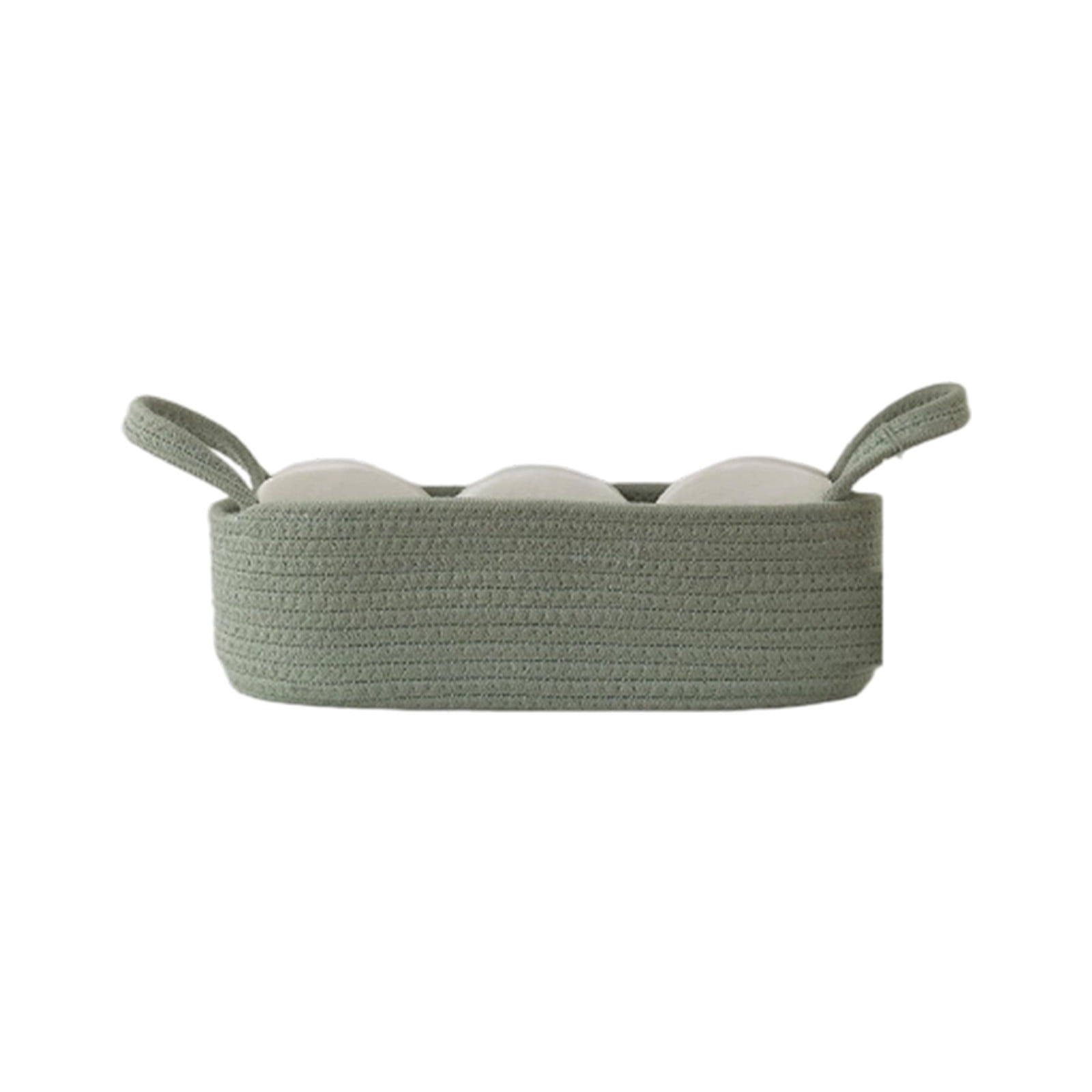 Green Green Woven Storage Basket, Cotton Rope Decorative Organizer For ...