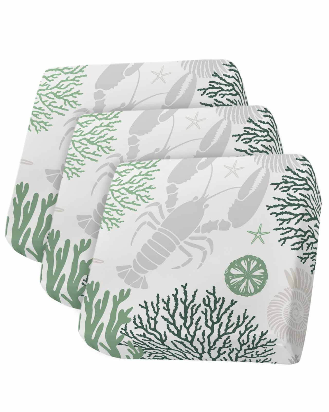 Green Grey Coastal Sofa Couch Cushion Covers Washable, Removable ...
