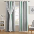 Green Grey Curtains for Girls Bedroom Decor Kids Blackout Curtains for ...