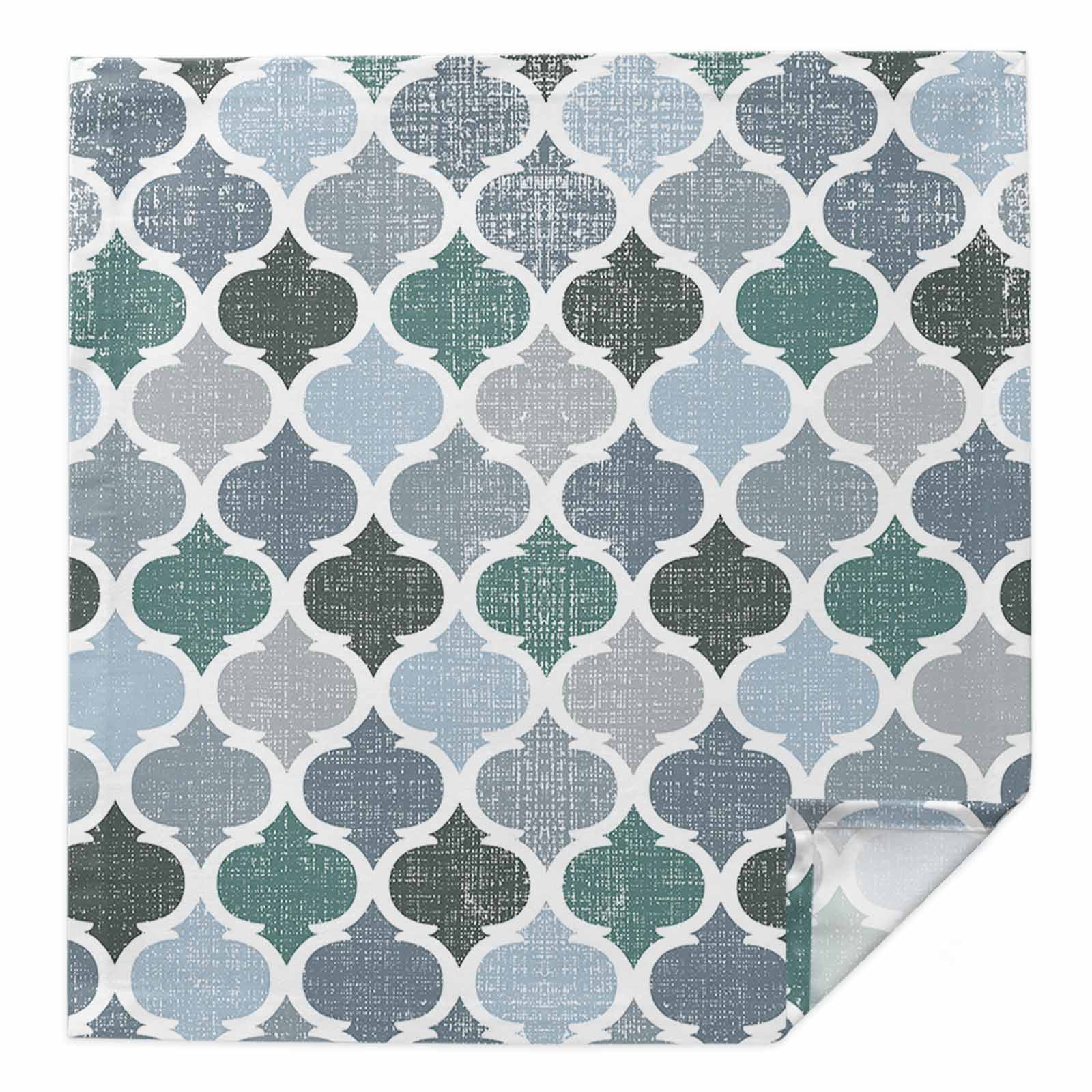 Green Grey Morocco Pattern Cloth Napkins Washable Set of 1,Turquoise ...