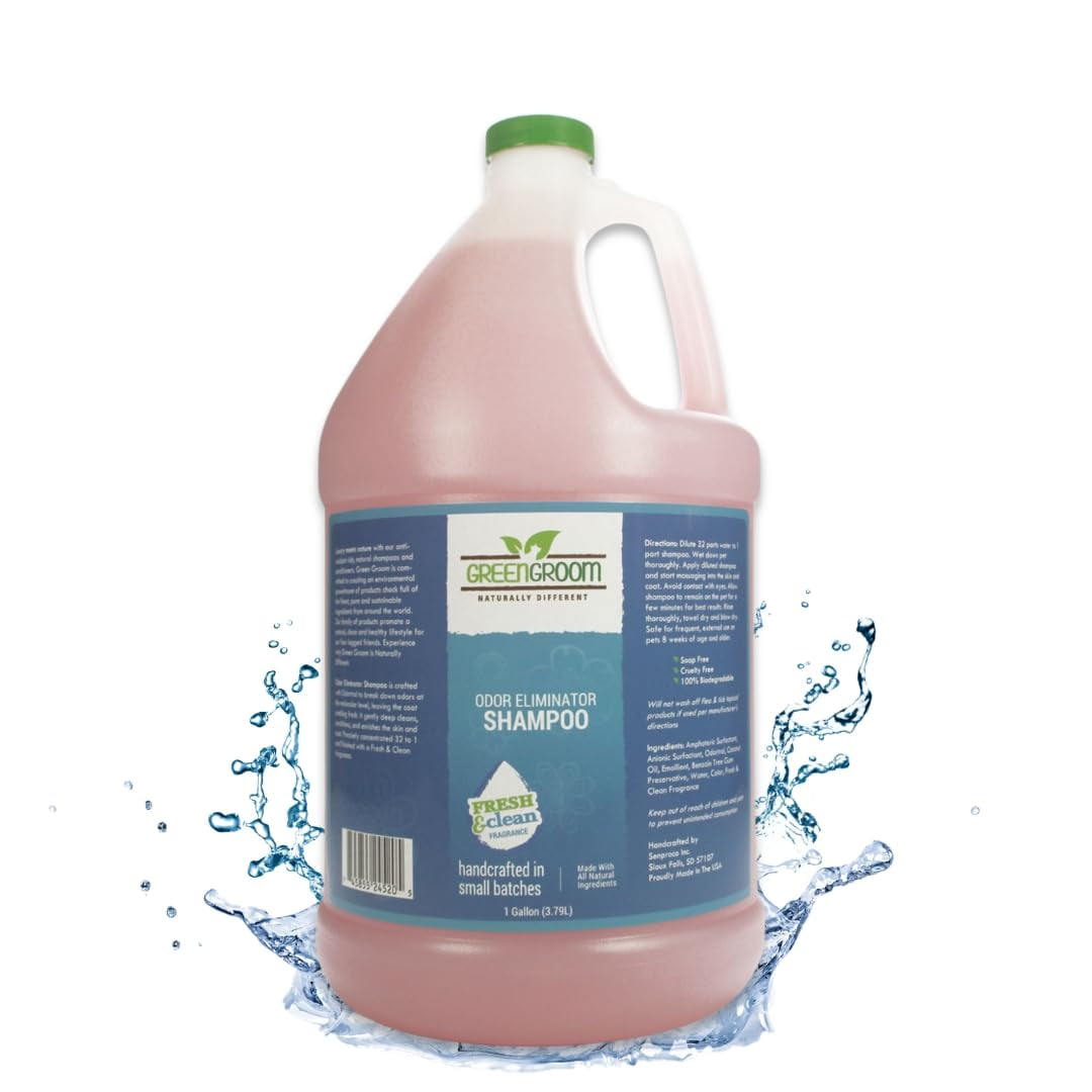 Green Groom Odor Eliminator Dog Shampoo, 1 Gallon - Crafted with ...