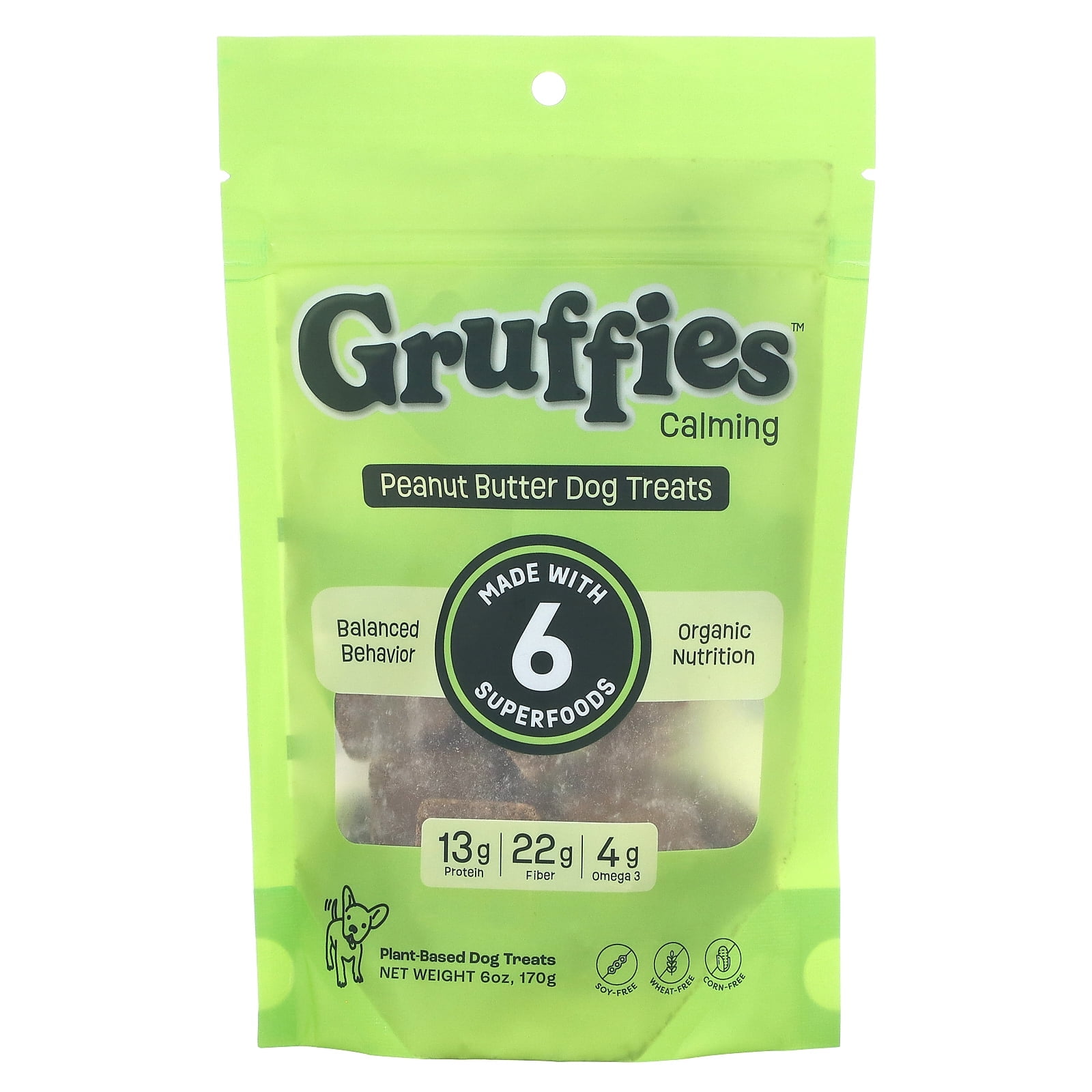Green Gruff Gruffies Calming Dog Treats Peanut Butter, 6 oz - Walmart.com