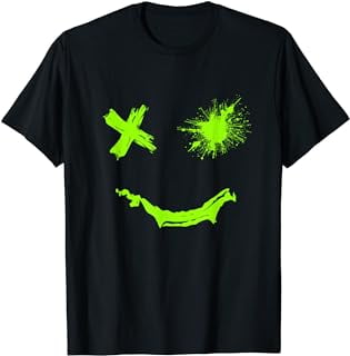 Green Grunge Smile Green Color Graphic T-Shirt - Walmart.com