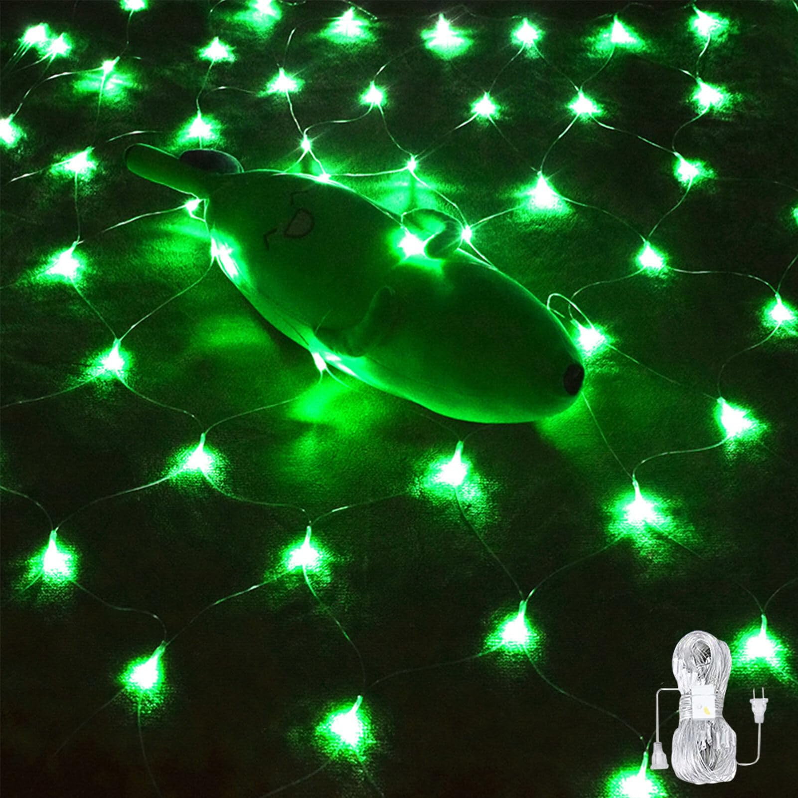 Green Halloween Net Lights, 96 LEDs 4.9FT x 4.9FT Net Lights ...