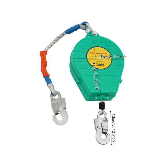Green Hanging Self-Retractable Fall Arrester 330 lbs Load Capacity Fall ...