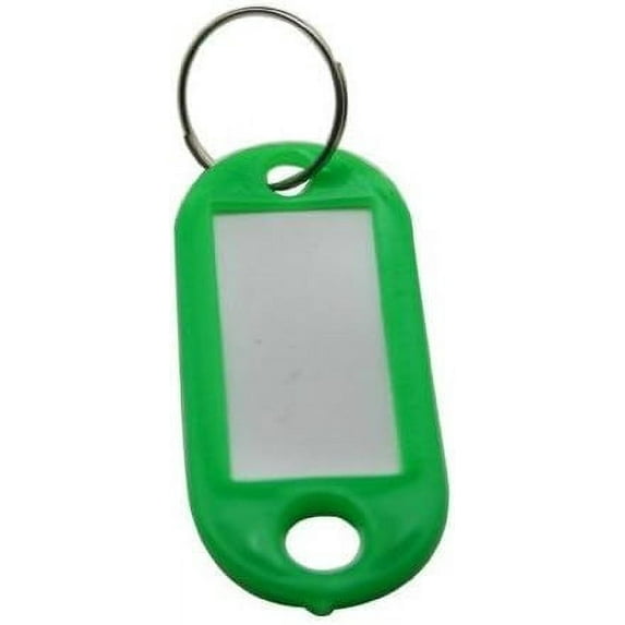 Green Hard Plastic Key Fobs Key rings Luggage ID Tags Labels with Name ...